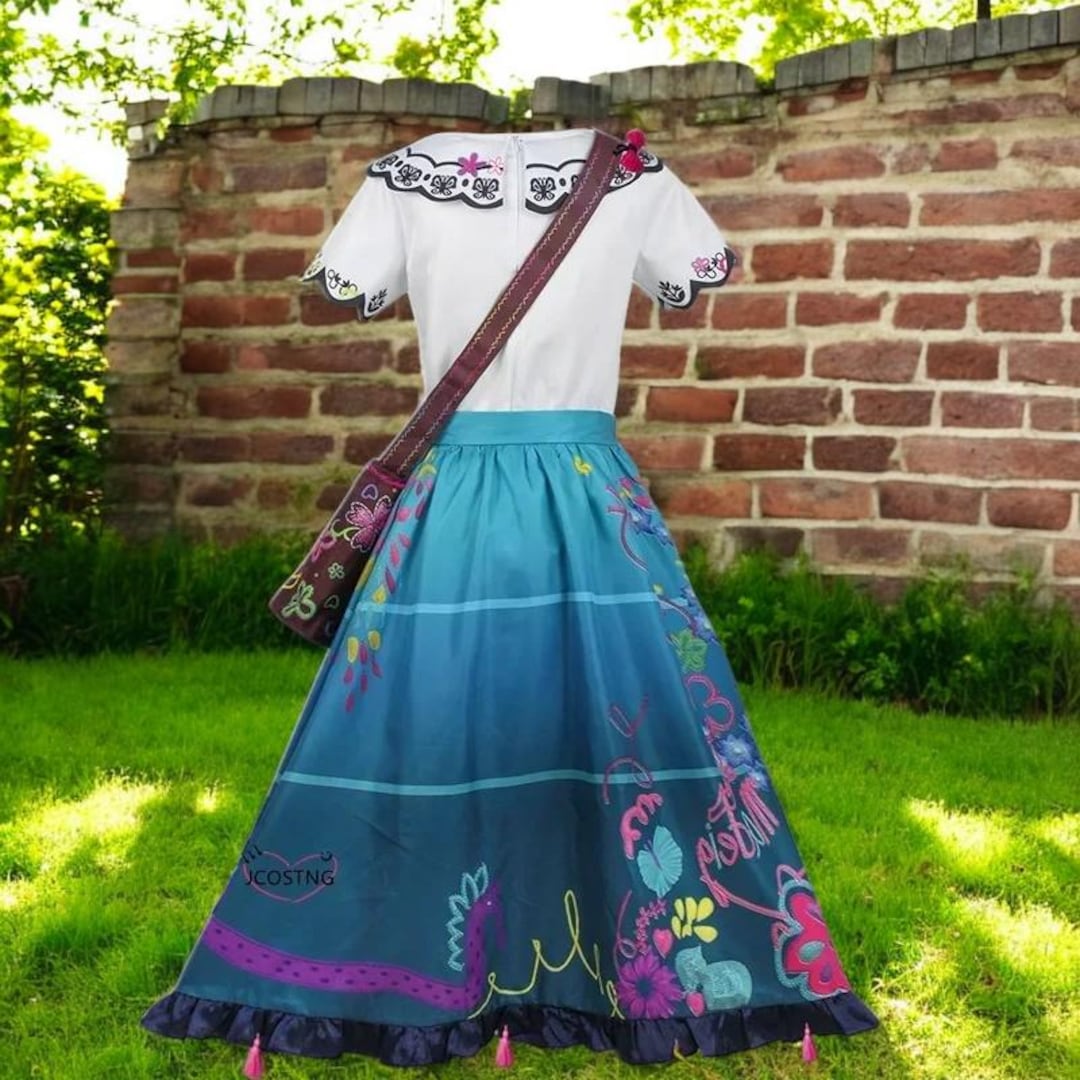 Mirabel-inspired Disney Costume for Girls Embroidered White Top and ...