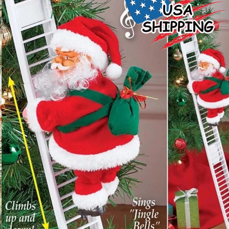 Santa Claus on Ladder - Etsy