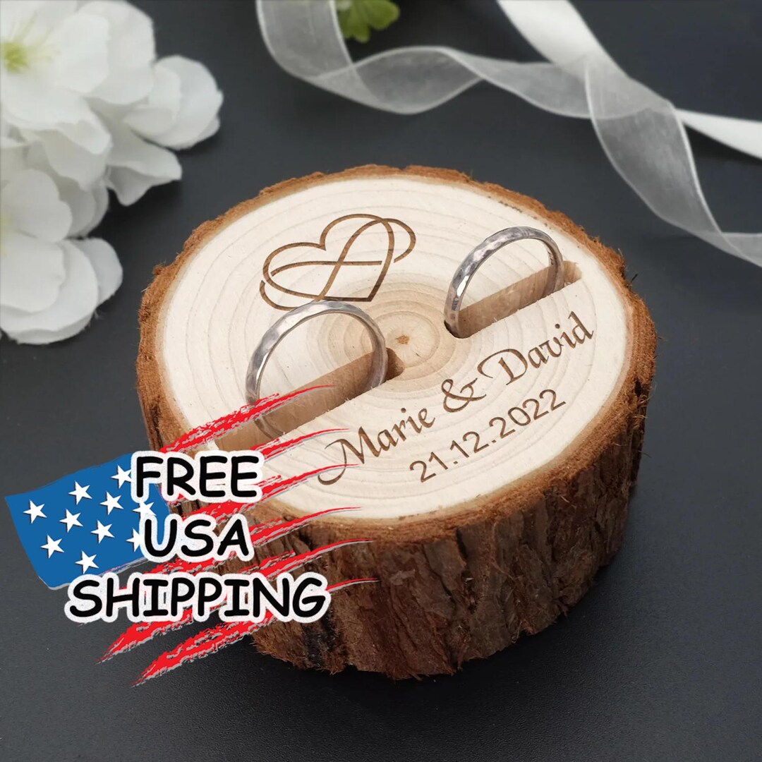 Custom Engraved Wood Wedding Ring Box - Personalized Ring Holder for ...