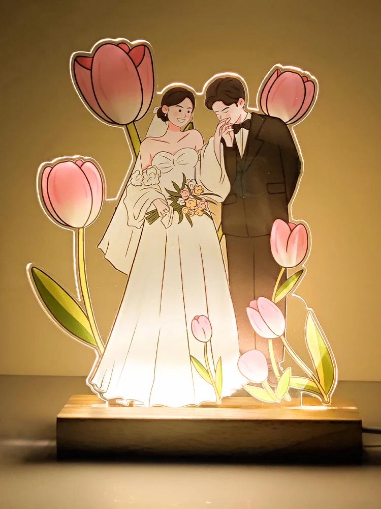 Personalized 3D Acrylic Cartoon Photo Lamp, Custom Night Light With ...