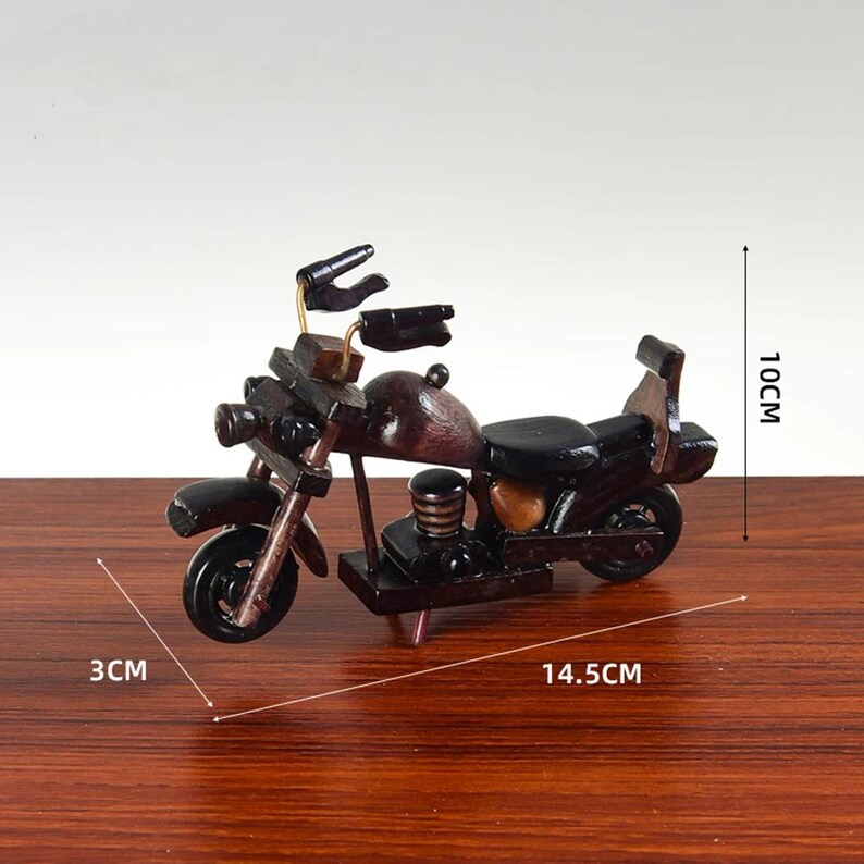 Retro Solid Wood Motorcycle Model Ornaments - Handmade Wooden Motorbike ...