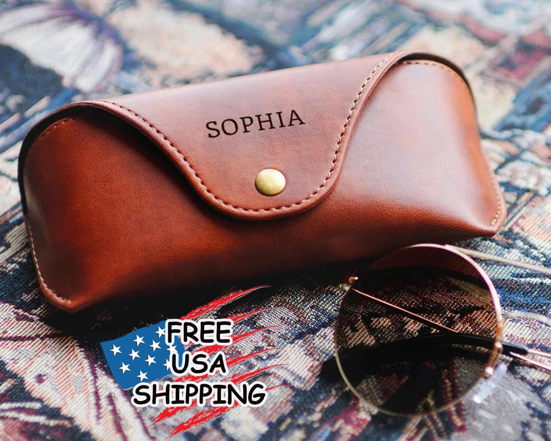 Personalized GLASSES CASE Sunglasses Holder Eyeglass Leather Carrying ...