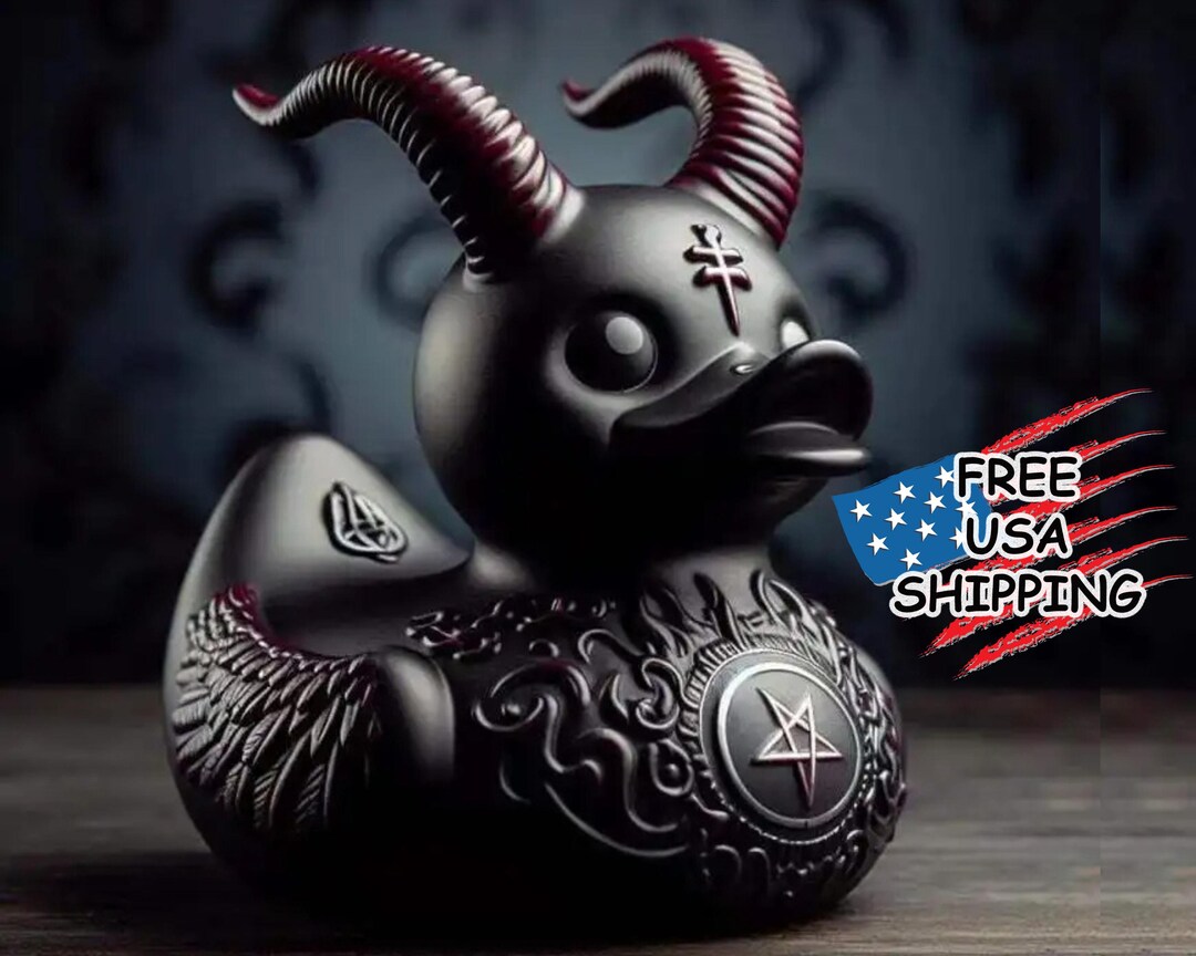 Gothic Duck Figurine Satan Halloween Party Gift Statue Goth Sculpture ...