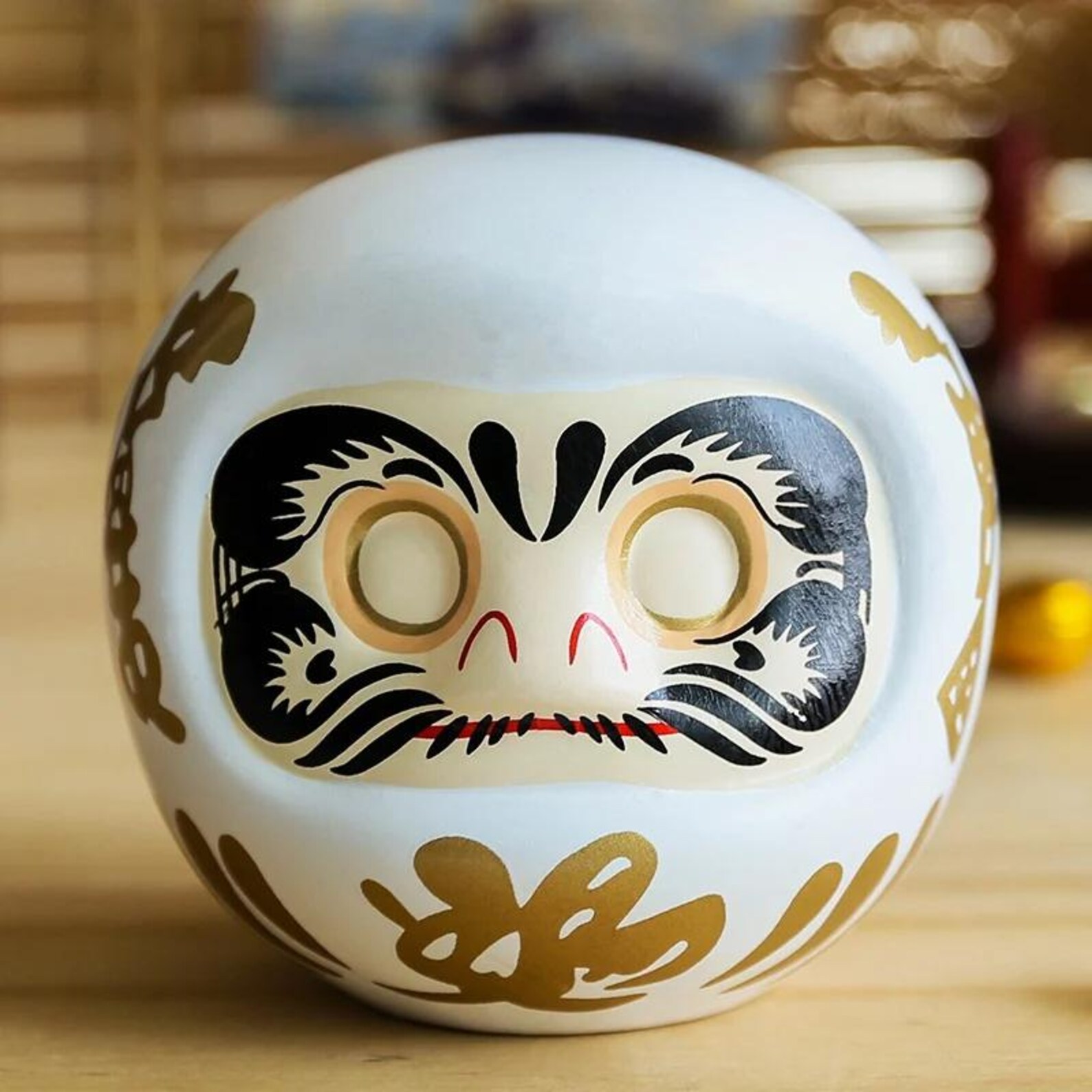 Japanese Ceramic Daruma Statue, Lucky Charm Money Box, Feng Shui Zen ...