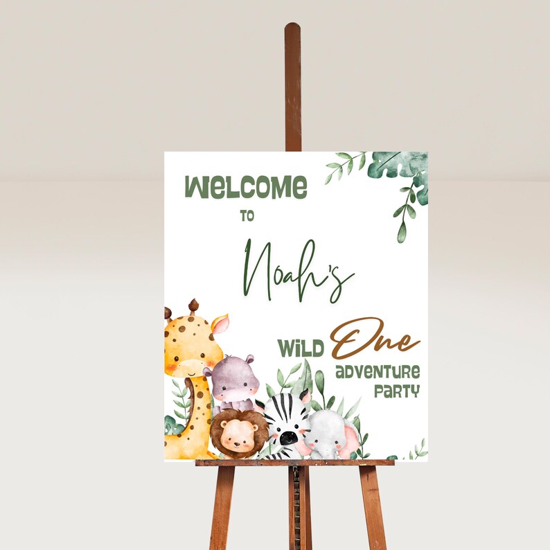 Safari Animals Birthday Bundle DIY Editable Template Digital Invites ...