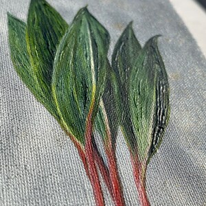 Wild Ramps Leeks Small Oil Painting Original Realistic Leaf Art ...