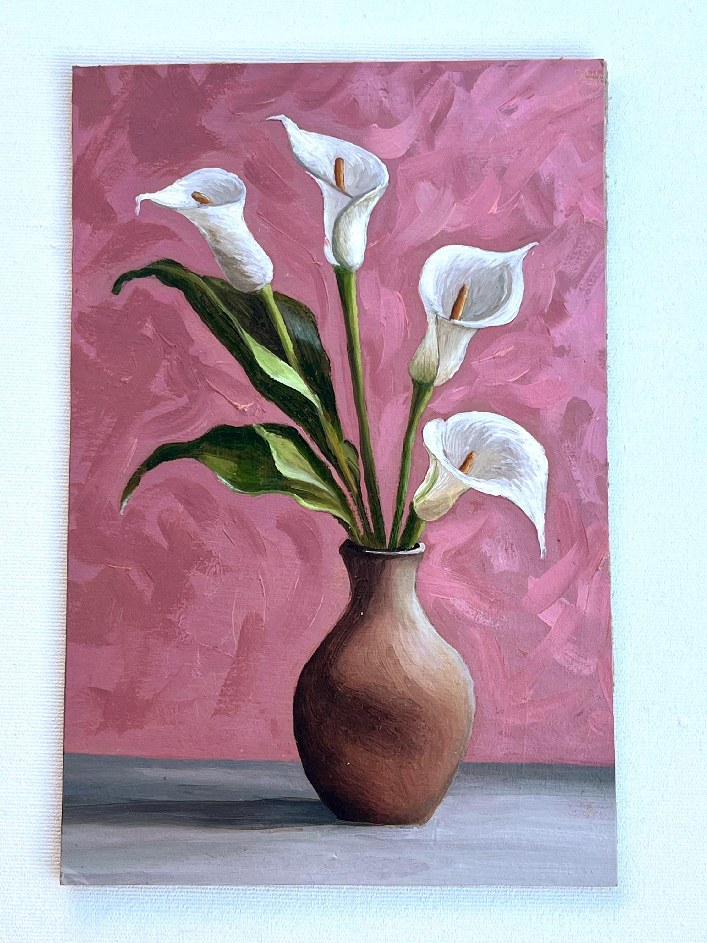 Calla Lily Oil Painting: Floral Still Life, Original Miniature Art (4x6 ...