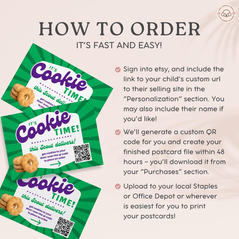 Scout Cookie Flyer Printable | 4x6 Postcard With QR Code | Custom ...