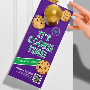 Scout Cookies Door Hanger With QR Code and Name, Cookie Digital ...