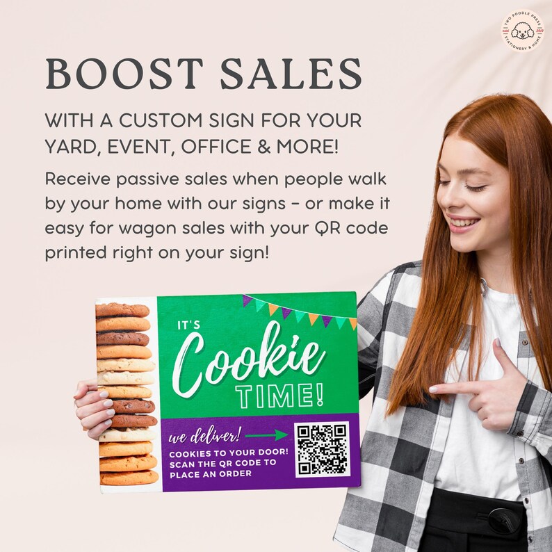 Scout Cookie Yard Sign Printable With Your Scout's Custom QR Code ...