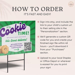 Scout Cookies Yard Sign With Custom QR Code (printable 18x24) - Etsy