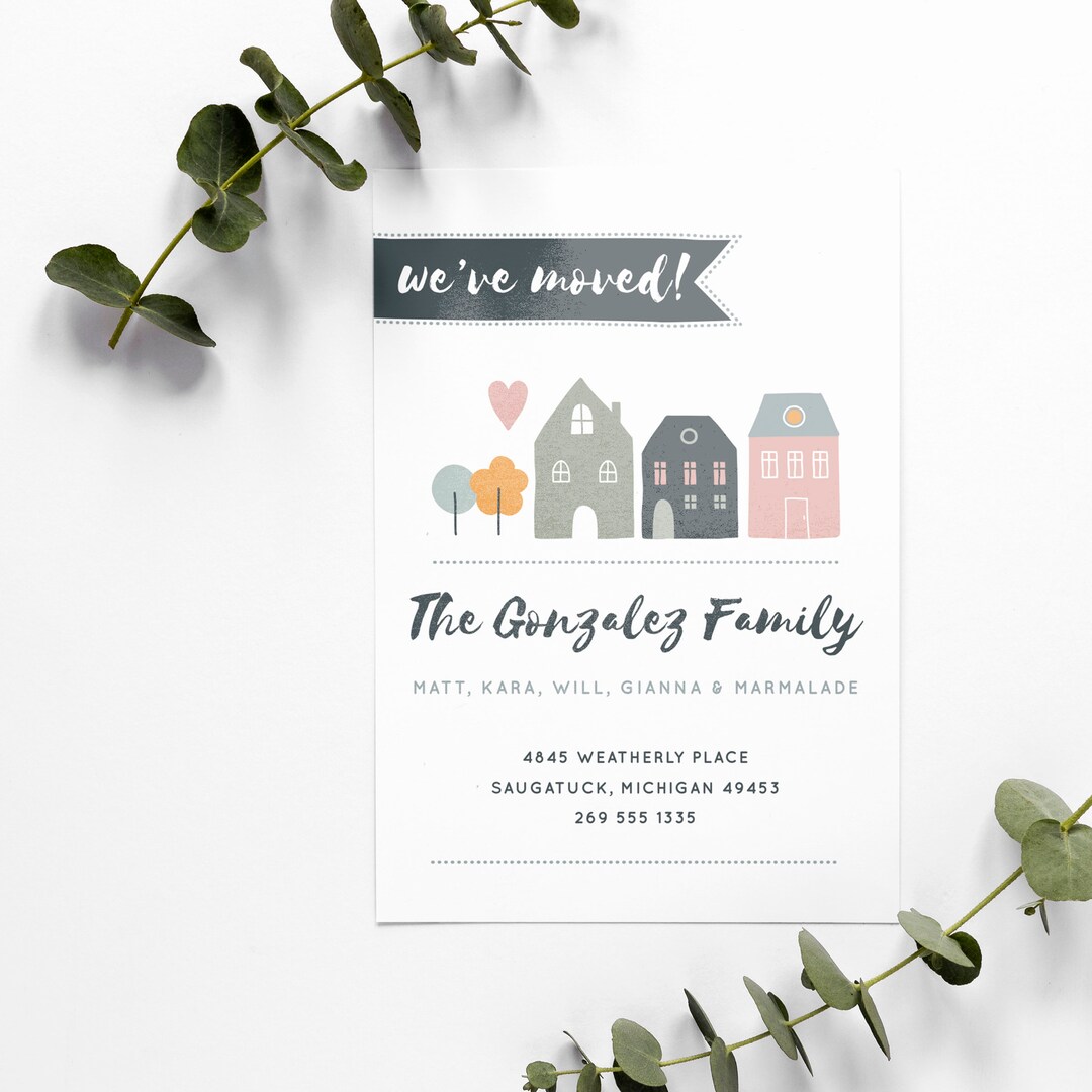 Moving Card for New Home, New Address Card | Personalized Moving ...