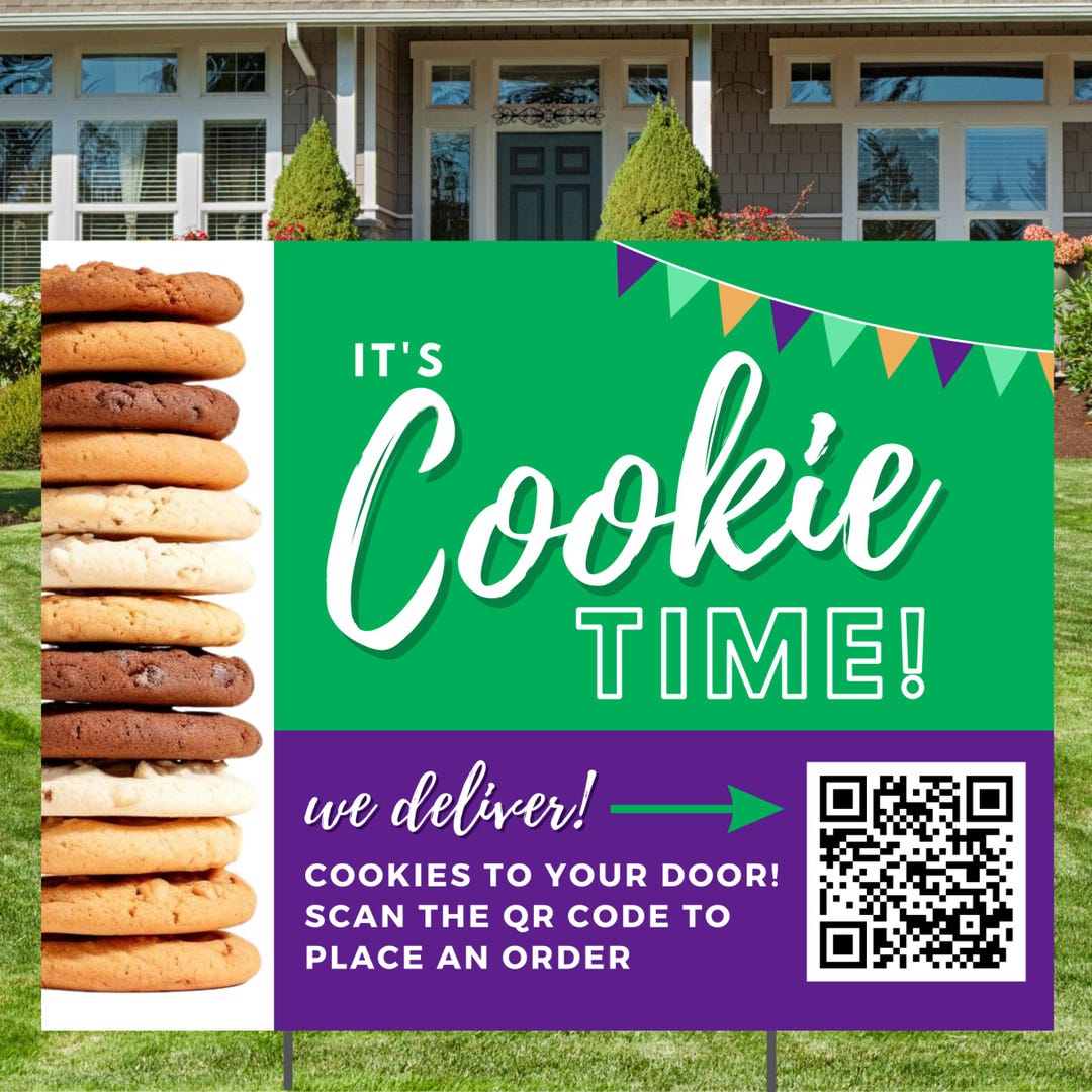 Scout Cookie Yard Sign Printable With Your Scout's Custom QR Code ...