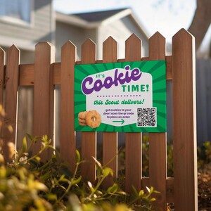 Scout Cookies Yard Sign With Custom QR Code (printable 18x24) - Etsy