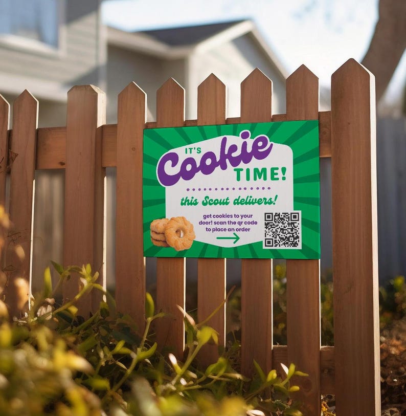 Scout Cookies Yard Sign With Custom QR Code (printable 18x24) - Etsy