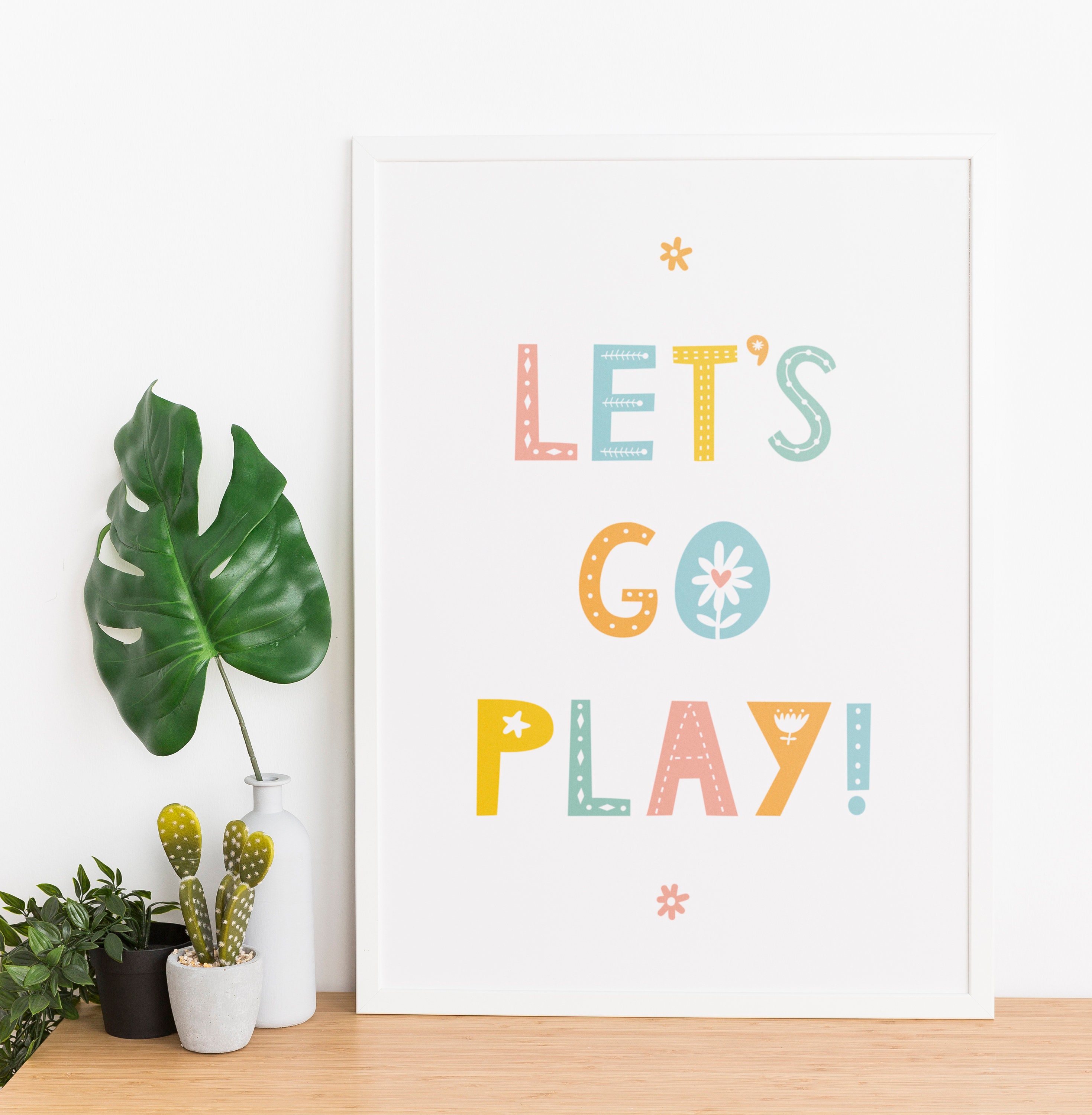 Let's Go Play Summer Pastel Printable Art Wall Print : Playroom Kids ...