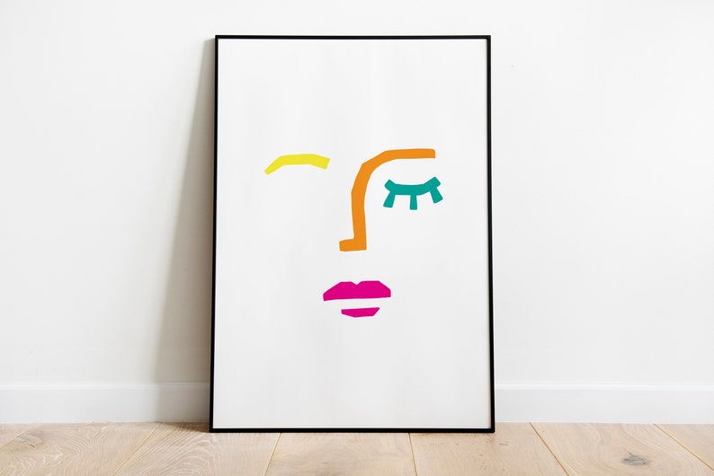 Pop Art Girl Face Printable Art Wall Print : Kitchen Living Room Family ...
