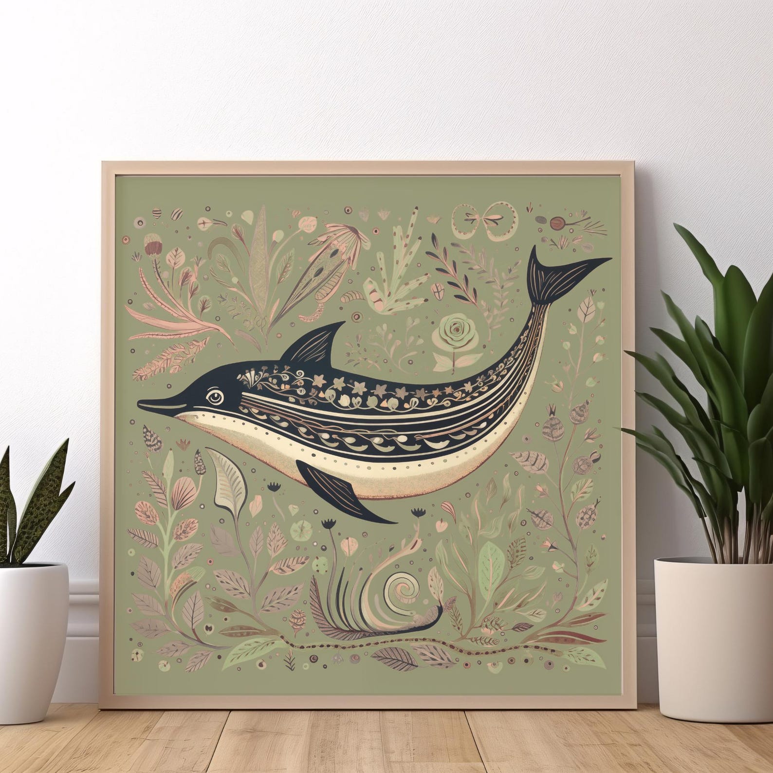 Dolphin Art, Dolphin Gift, Dolphin Wall Decor, Boho Nursery Print, Boho ...