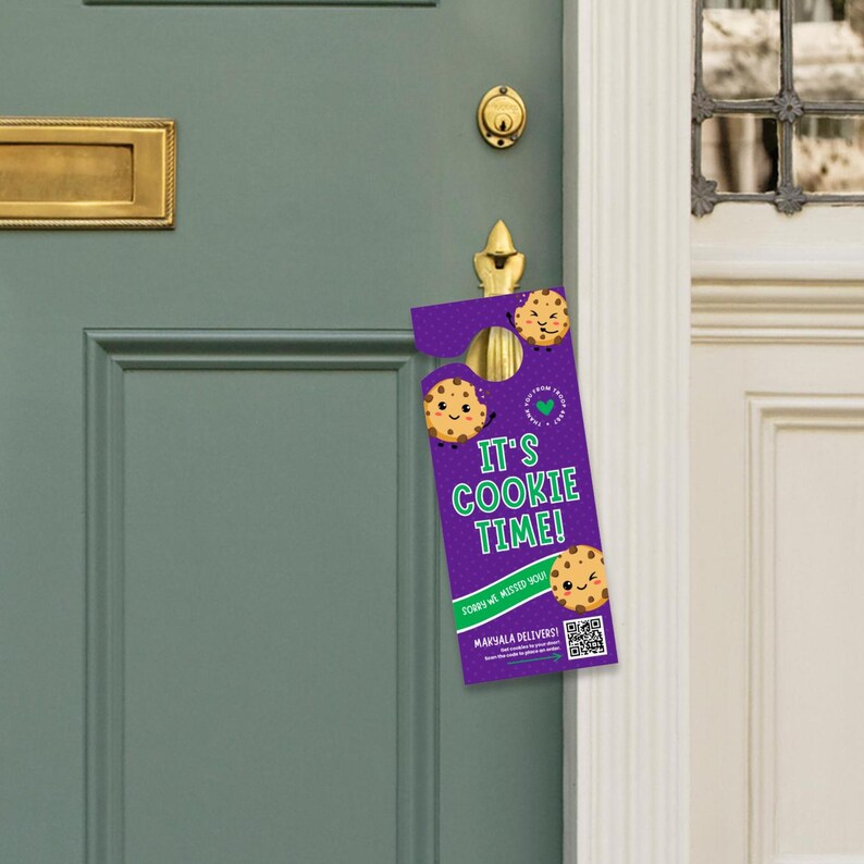 Scout Cookie Door Hanger With QR Code | Custom Printable for ...