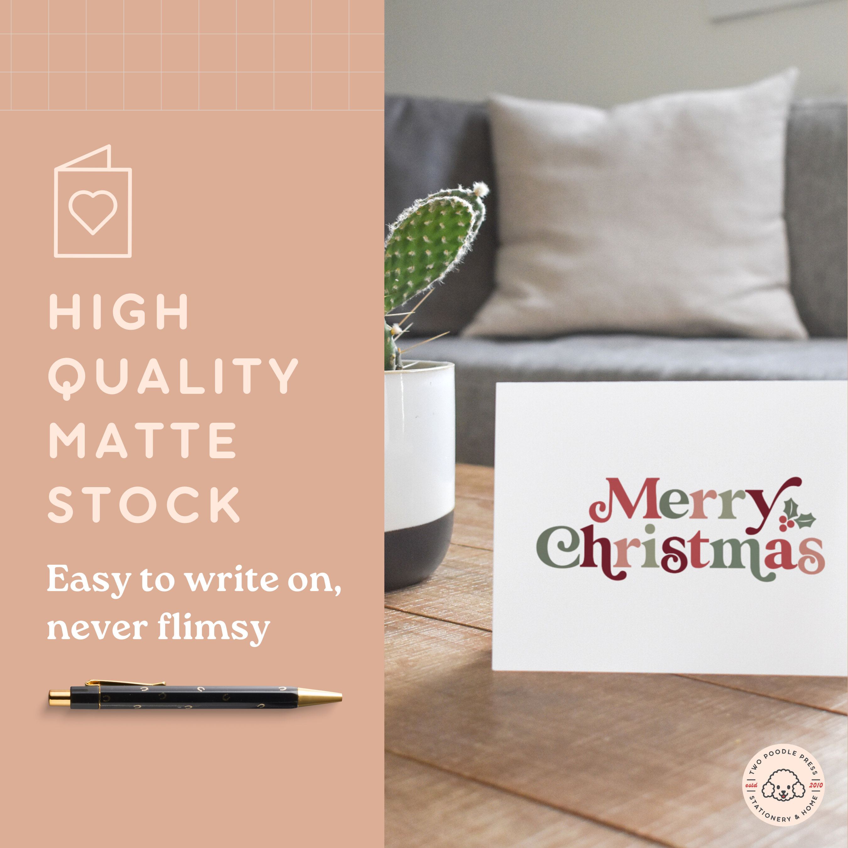 Boho Christmas Cards, Retro Christmas Cards, Boxed Christmas Cards Free ...