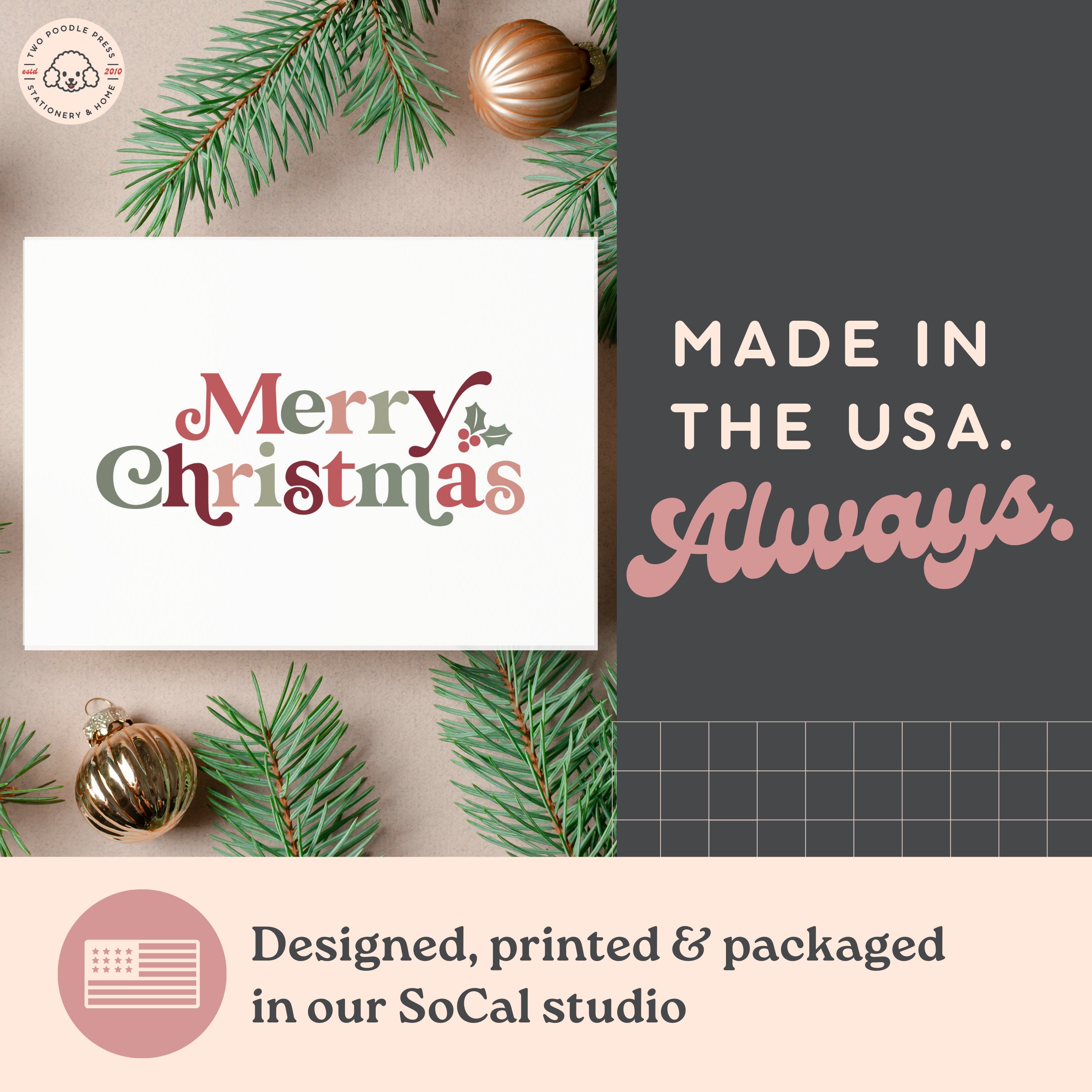 Boho Christmas Cards, Retro Christmas Cards, Boxed Christmas Cards Free ...