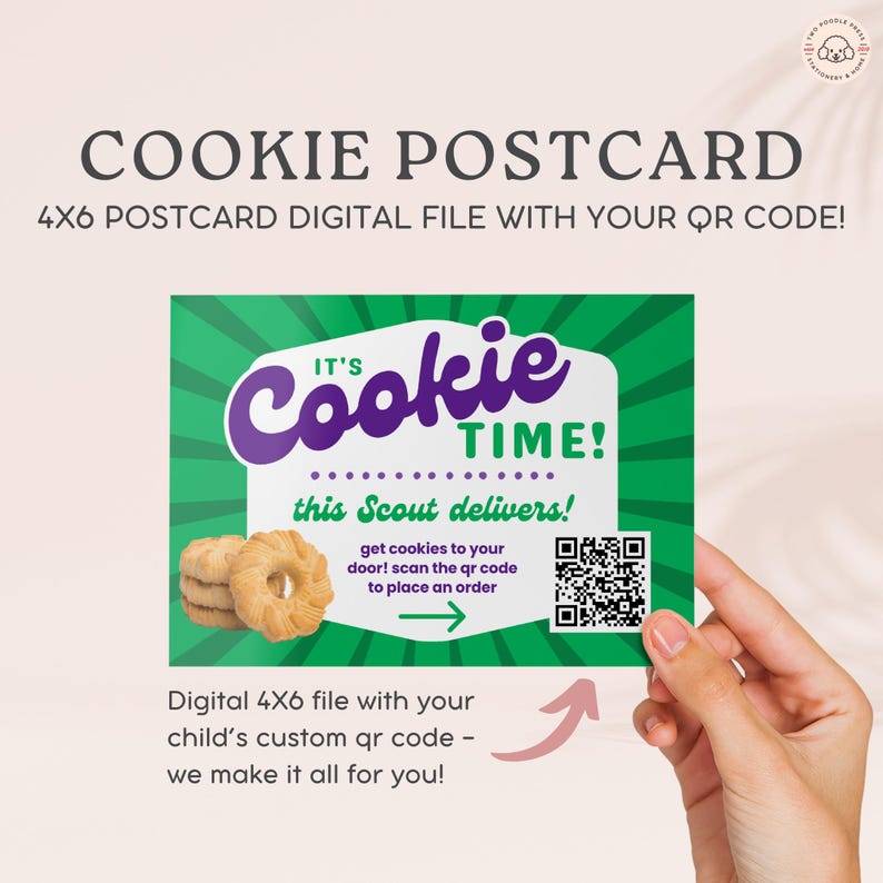 Scout Cookie Flyer Printable | 4x6 Postcard With QR Code | Custom ...