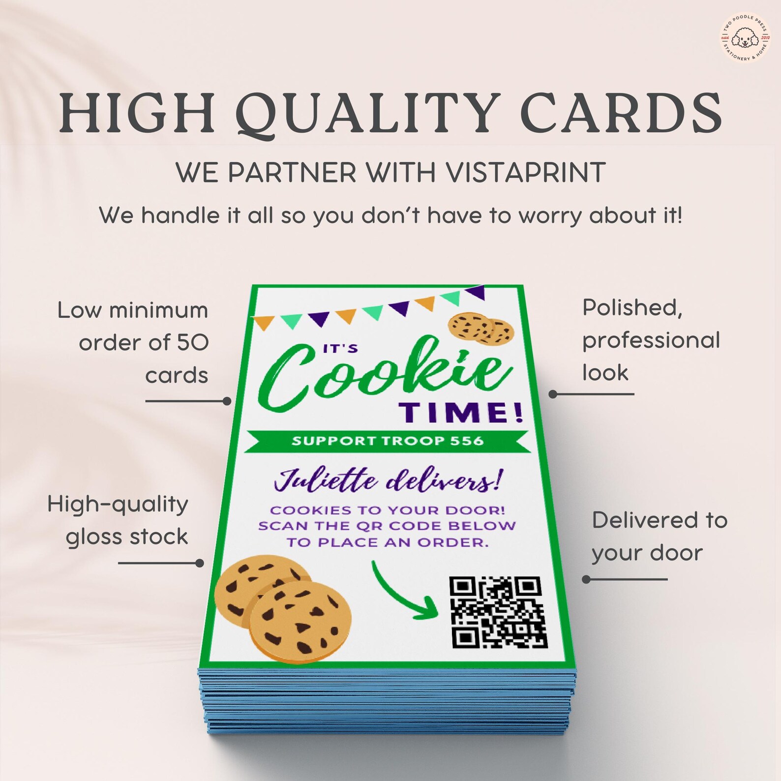 Scout Cookie Business Cards With QR Code: Printed & Shipped - Etsy