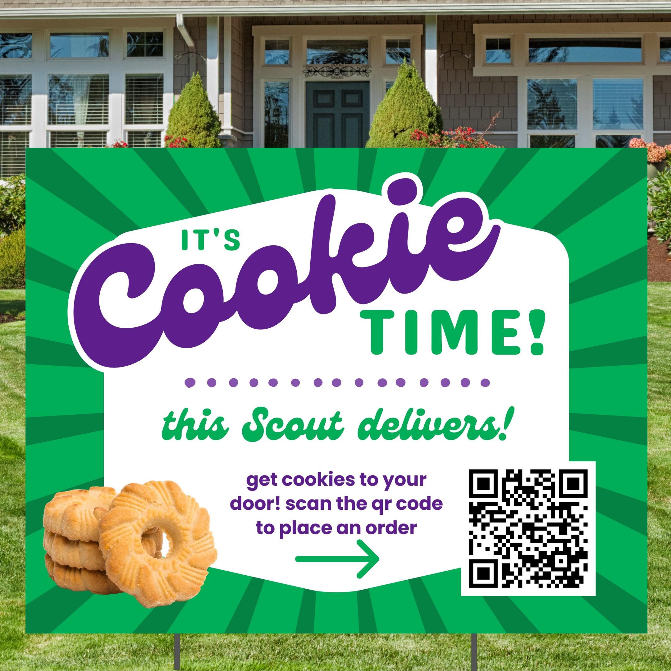 Scout Cookie Yard Sign Printable With QR Code | 18x24 Custom Cookie ...