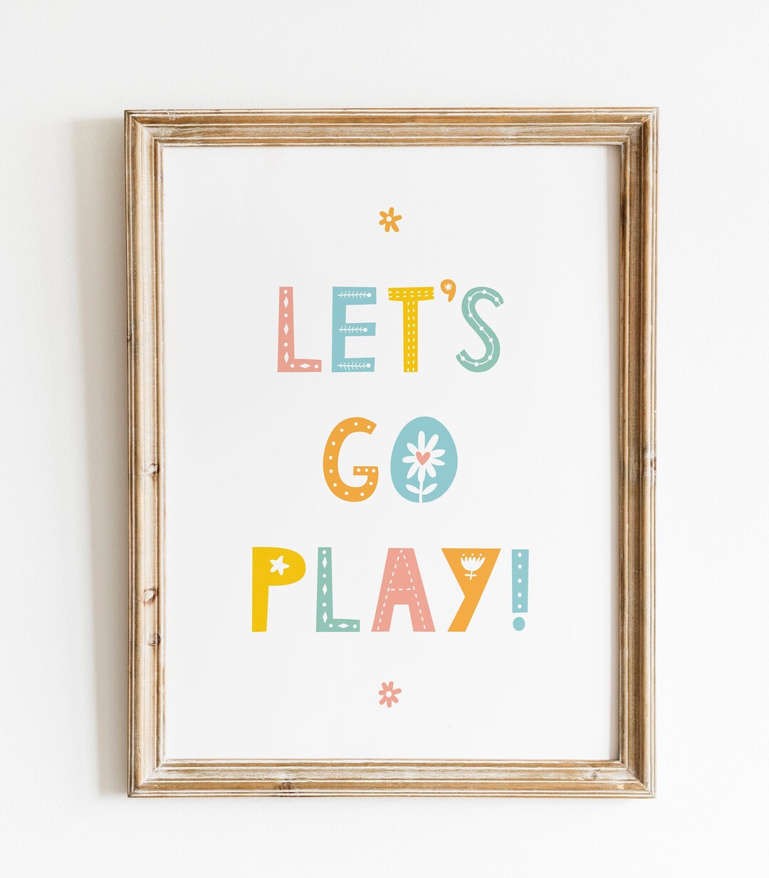 Let's Go Play! Summer Pastel Printable Art Wall Print : Playroom Kids ...