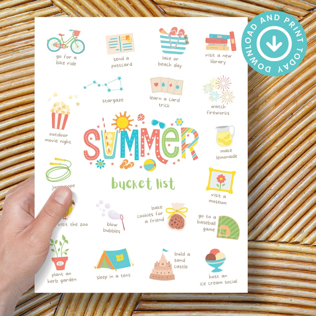 Summer Family Bucket List Printable - Hello Summer, Summer Printable ...
