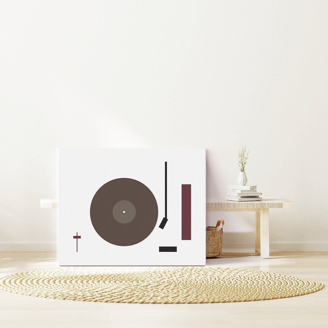 Record Player Canvas Art Print: Mid-century Modern Music Room Decor - Etsy