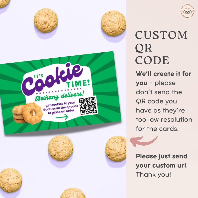 Scout Cookies Business Card File With Custom QR Code, Printable Cookie ...
