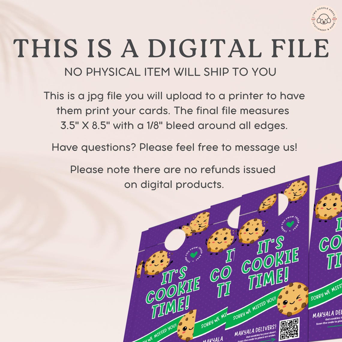 Scout Cookie Door Hanger With QR Code | Custom Printable for ...