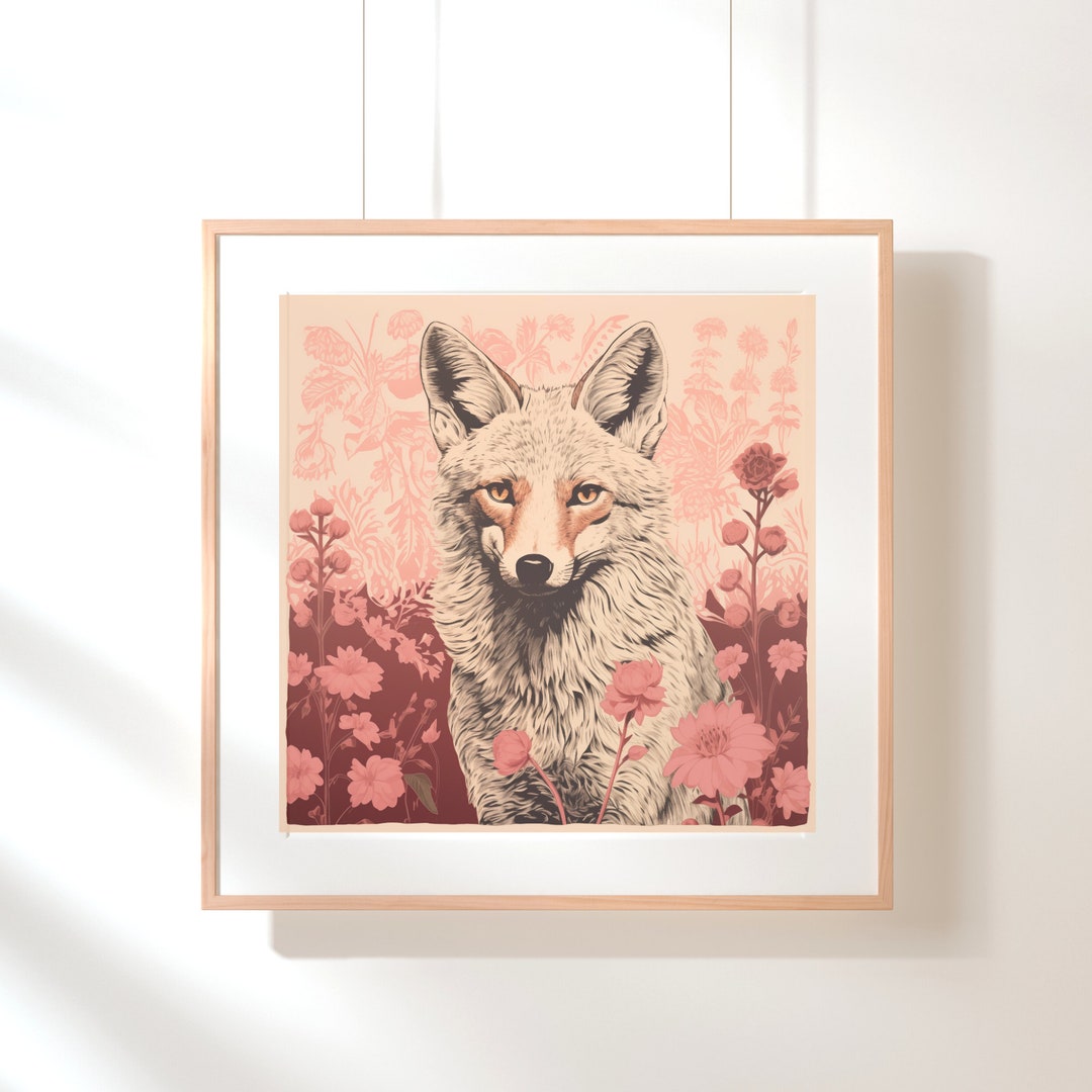 Pink Fox Art Print: Boho Nursery Decor (digital Download) - Etsy
