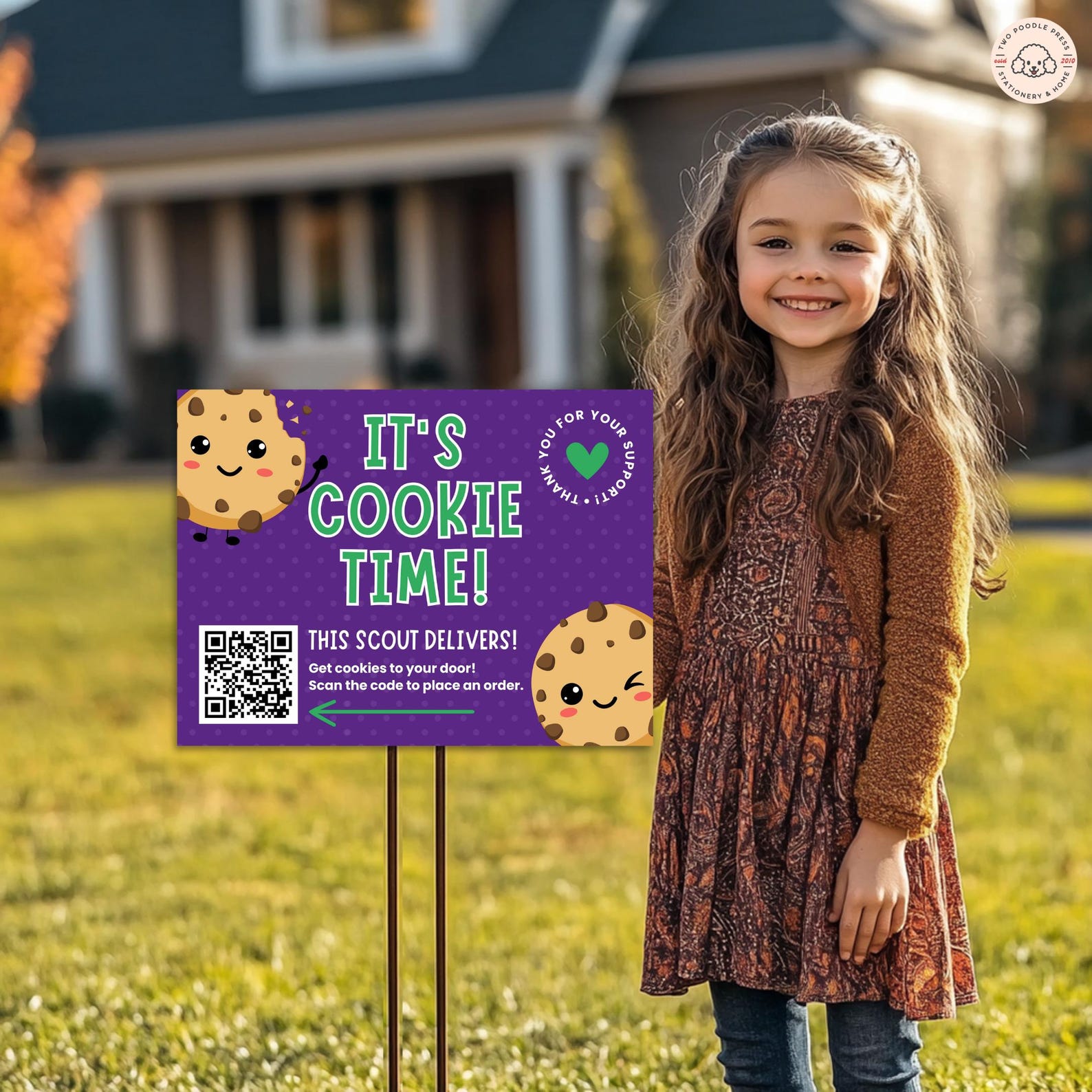 Scout Cookies Yard Sign With Custom QR Code (printable 18x24) - Etsy