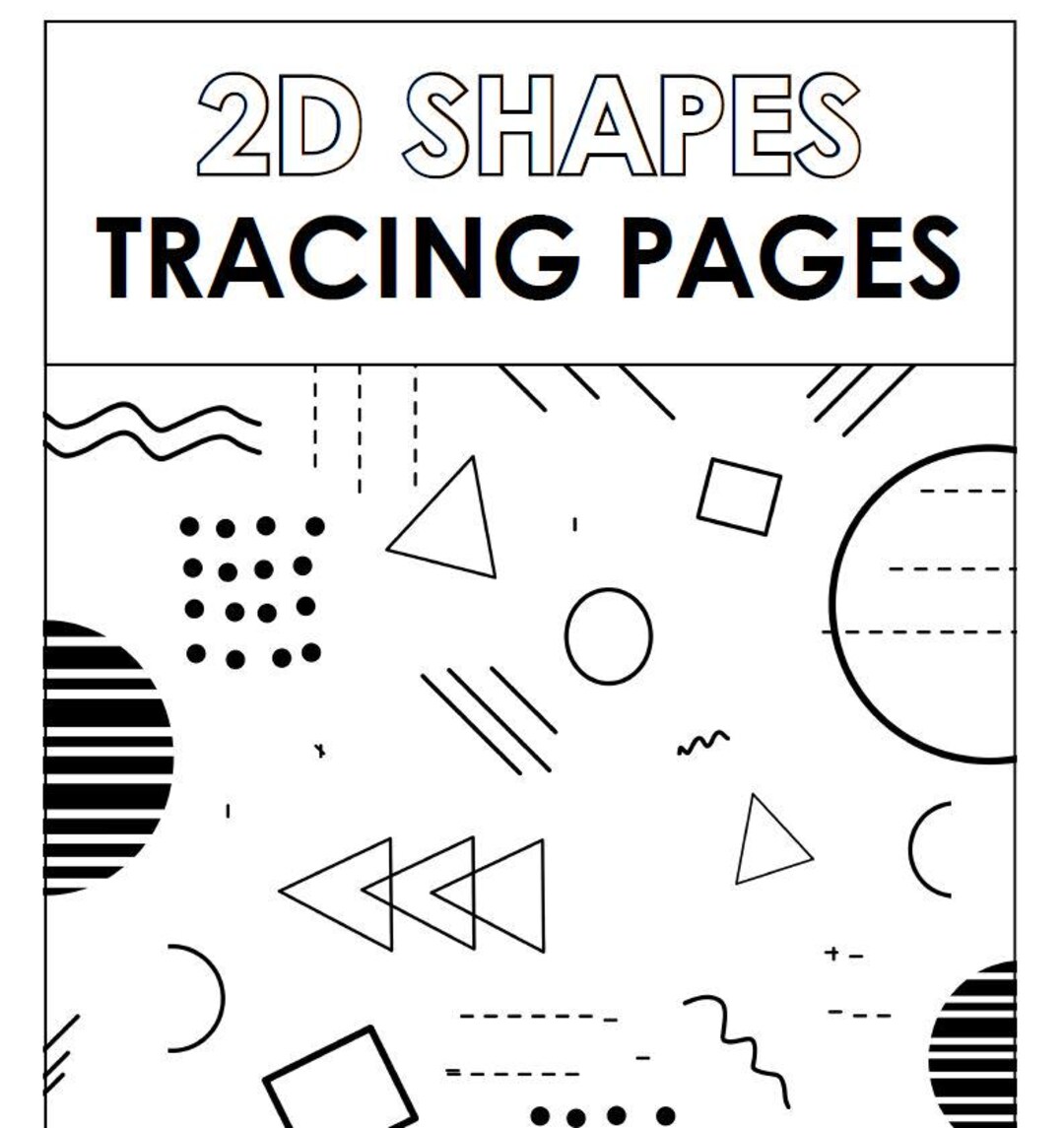 Coloring Tracing Book Geometry Shapes Coloring Book Adult Kids Coloring ...