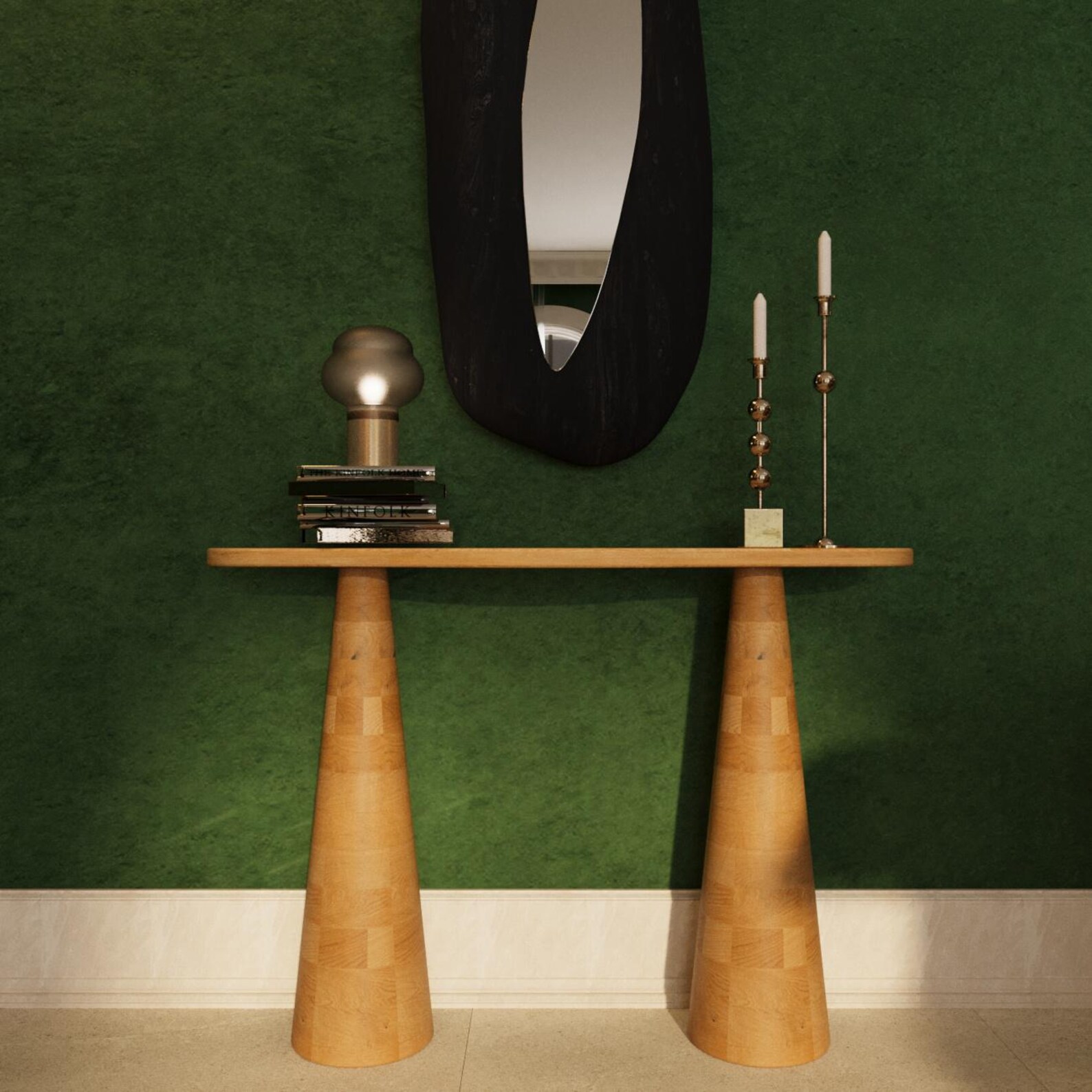 Sleek Solid Wood Console Table With Tapered Legs Mid-century Modern TV ...