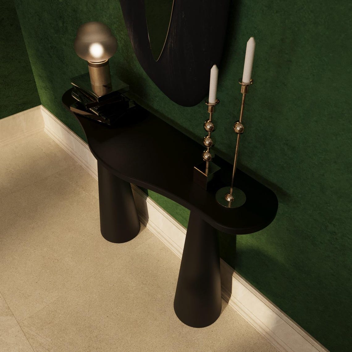 Sleek Solid Wood Console Table With Tapered Legs Mid-century Modern TV ...