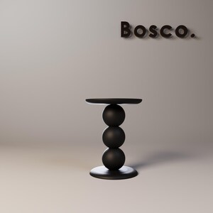 Handcrafted Solid Wood Side Table With Unique Triple Sphere Base ...