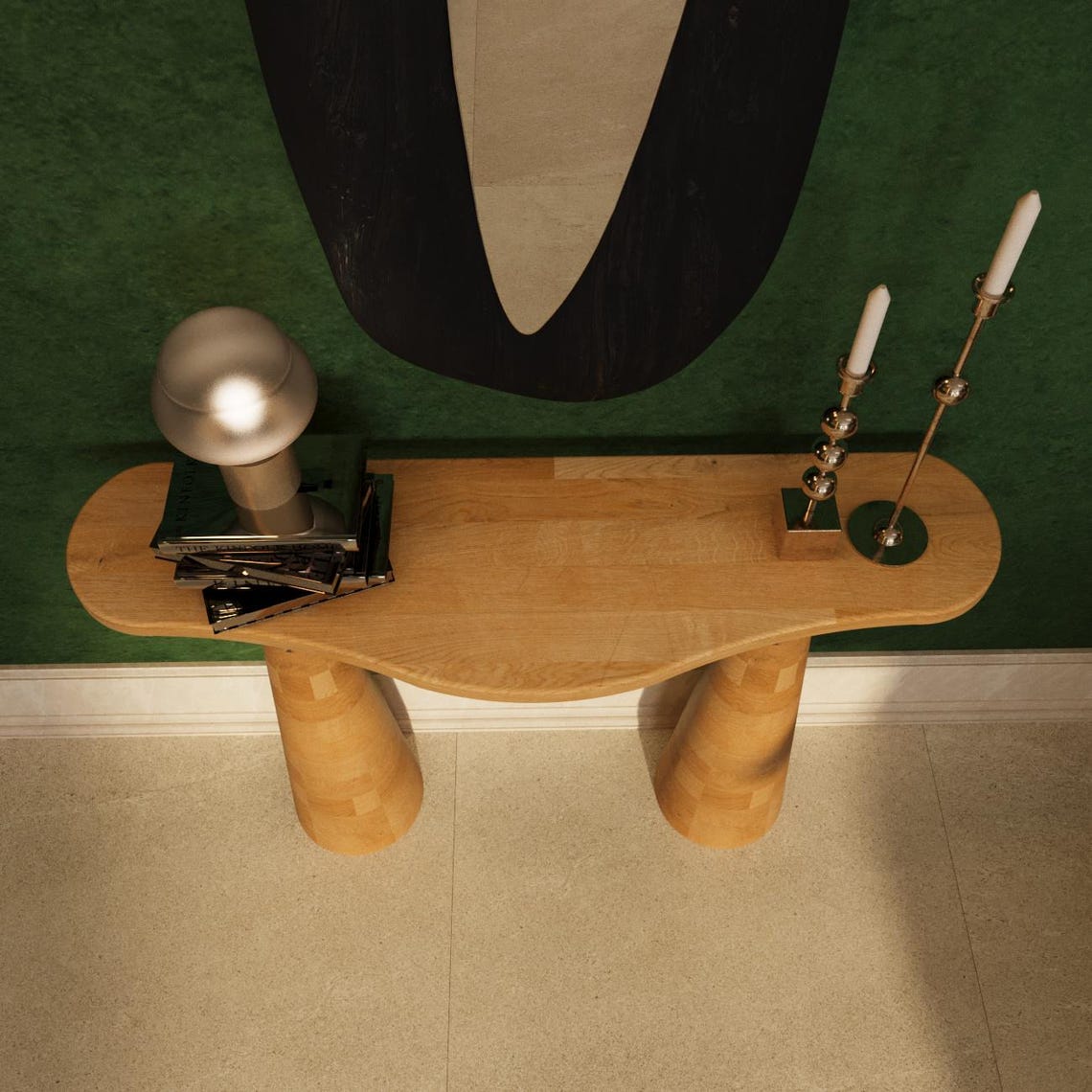 Sleek Solid Wood Console Table With Tapered Legs Mid-century Modern TV ...