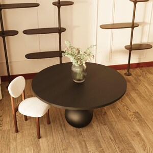 Handmade Solid Natural Round Dining Table, Modern Wooden Kitchen Table ...