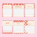 Pink 2025 Checkerboard Calendar, Wall Planner, 12 Month Hanging ...