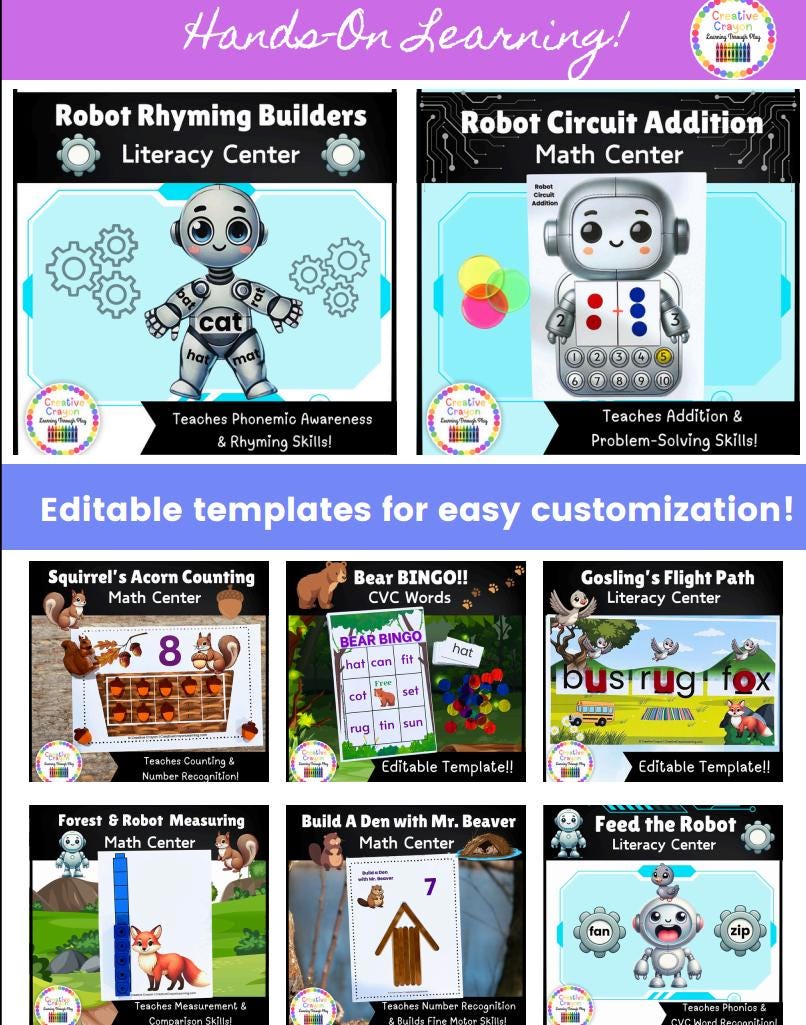 The Wild Robot Inspired: Math & Literacy bundle - Etsy