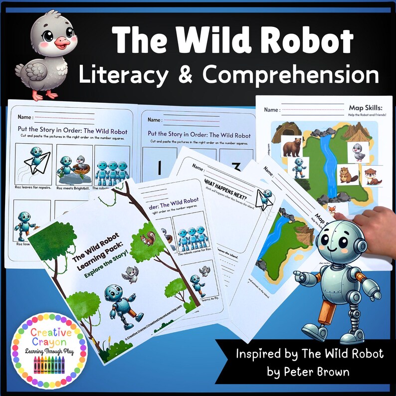 The Wild Robot Inspired: Math & Literacy bundle - Etsy