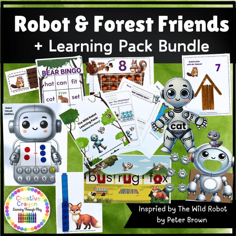 The Wild Robot Inspired: Math & Literacy bundle - Etsy