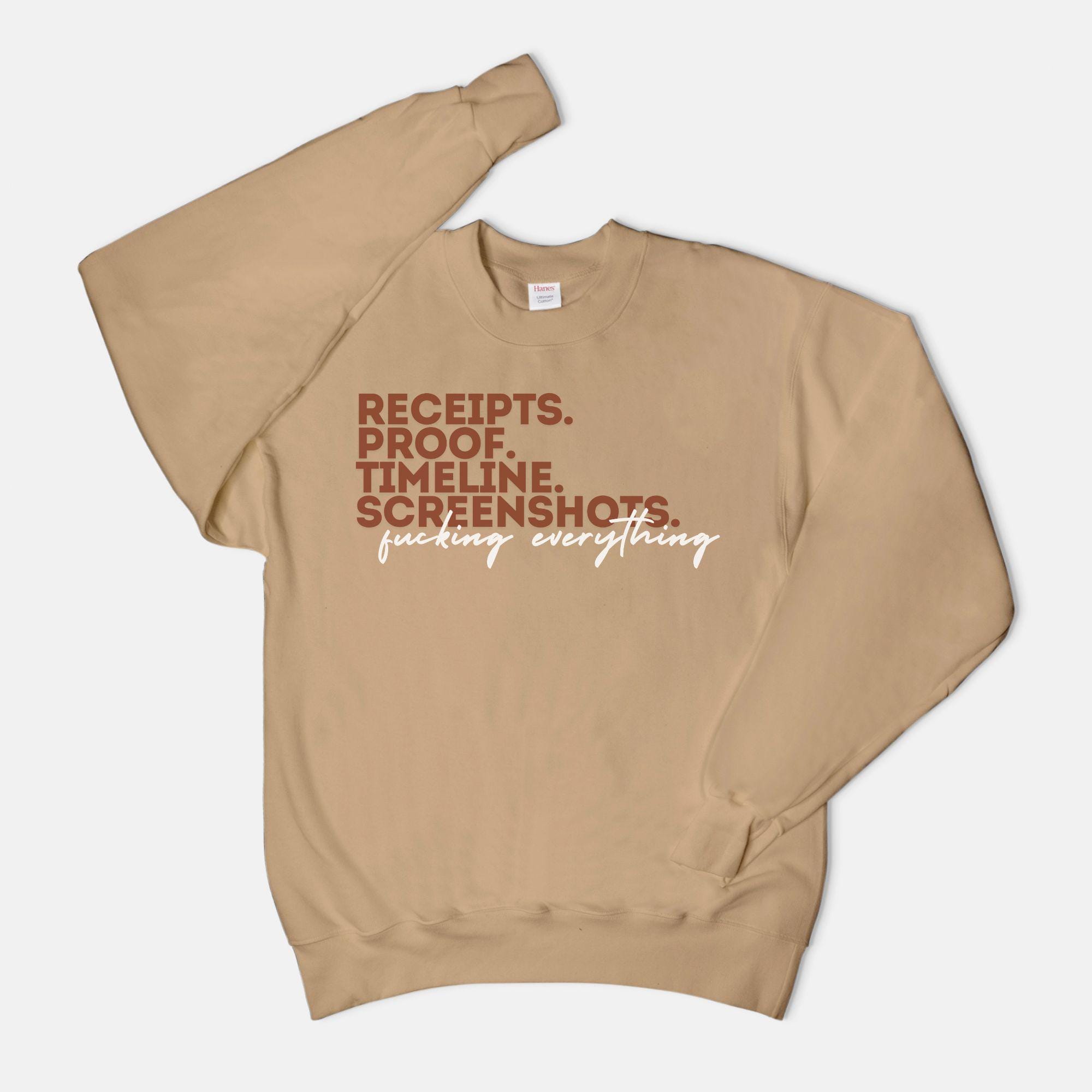 Receipts Proof Timeline Screenshots Crewneck RHOSLC Heather Gay Quote ...