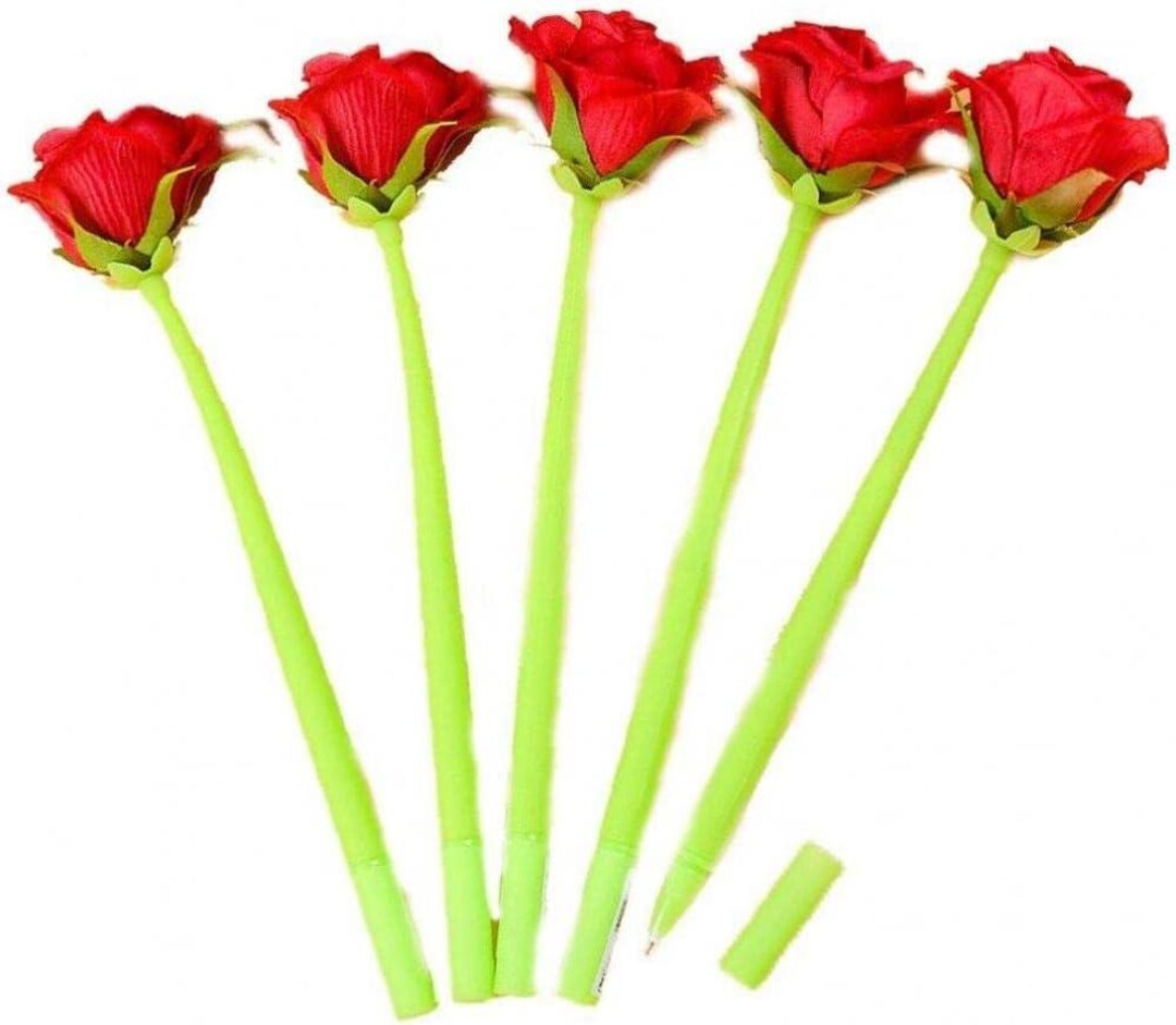 5pcs Kawaii Rose Flower Gel Pens cute Creative Stationery for Office ...