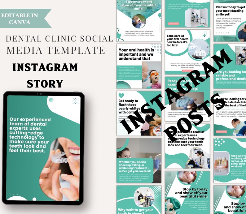 102 Dental Social Media Story Templates, Dentist Clinic Business ...