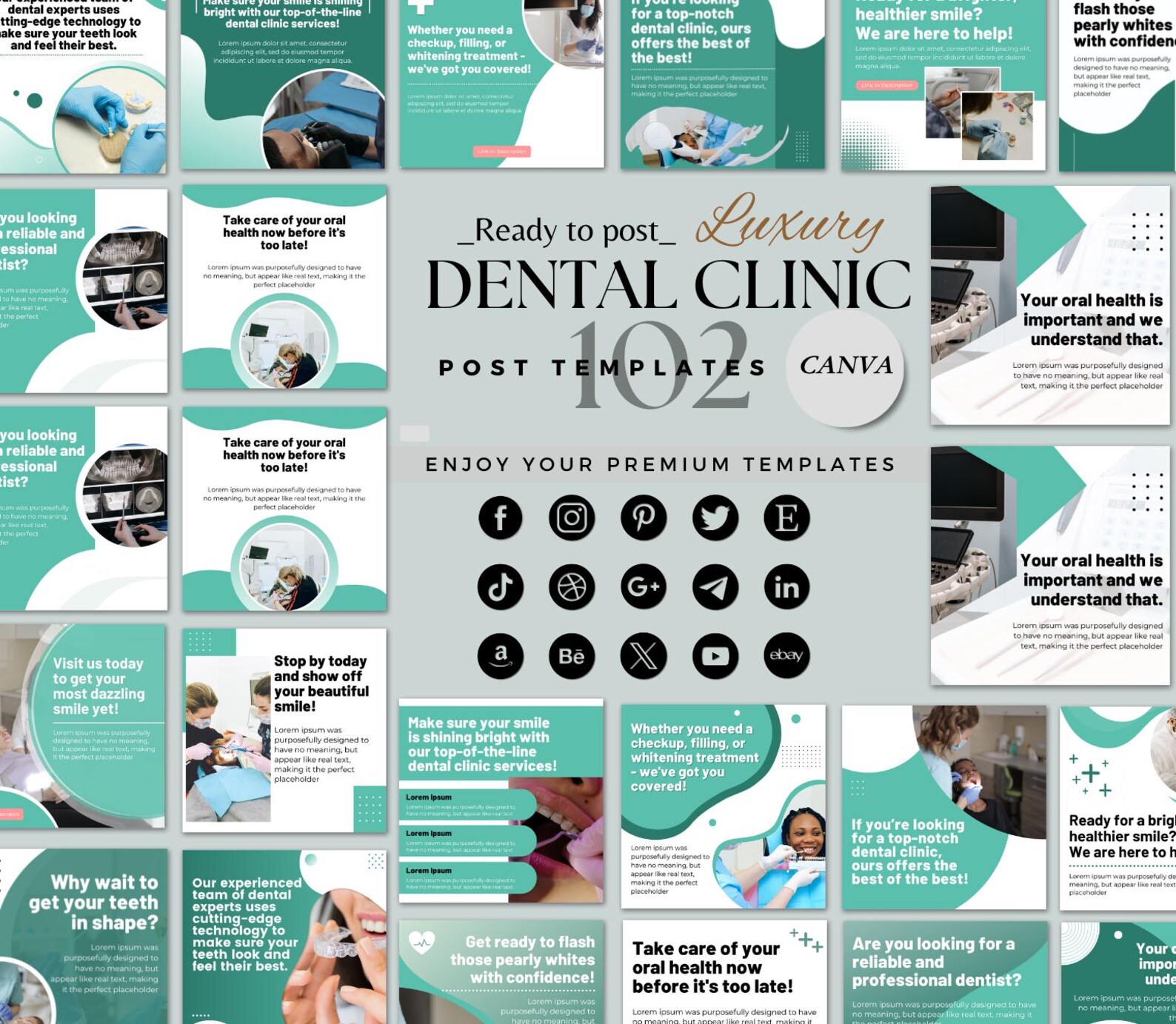 102 Dental Social Media Story Templates, Dentist Clinic Business ...