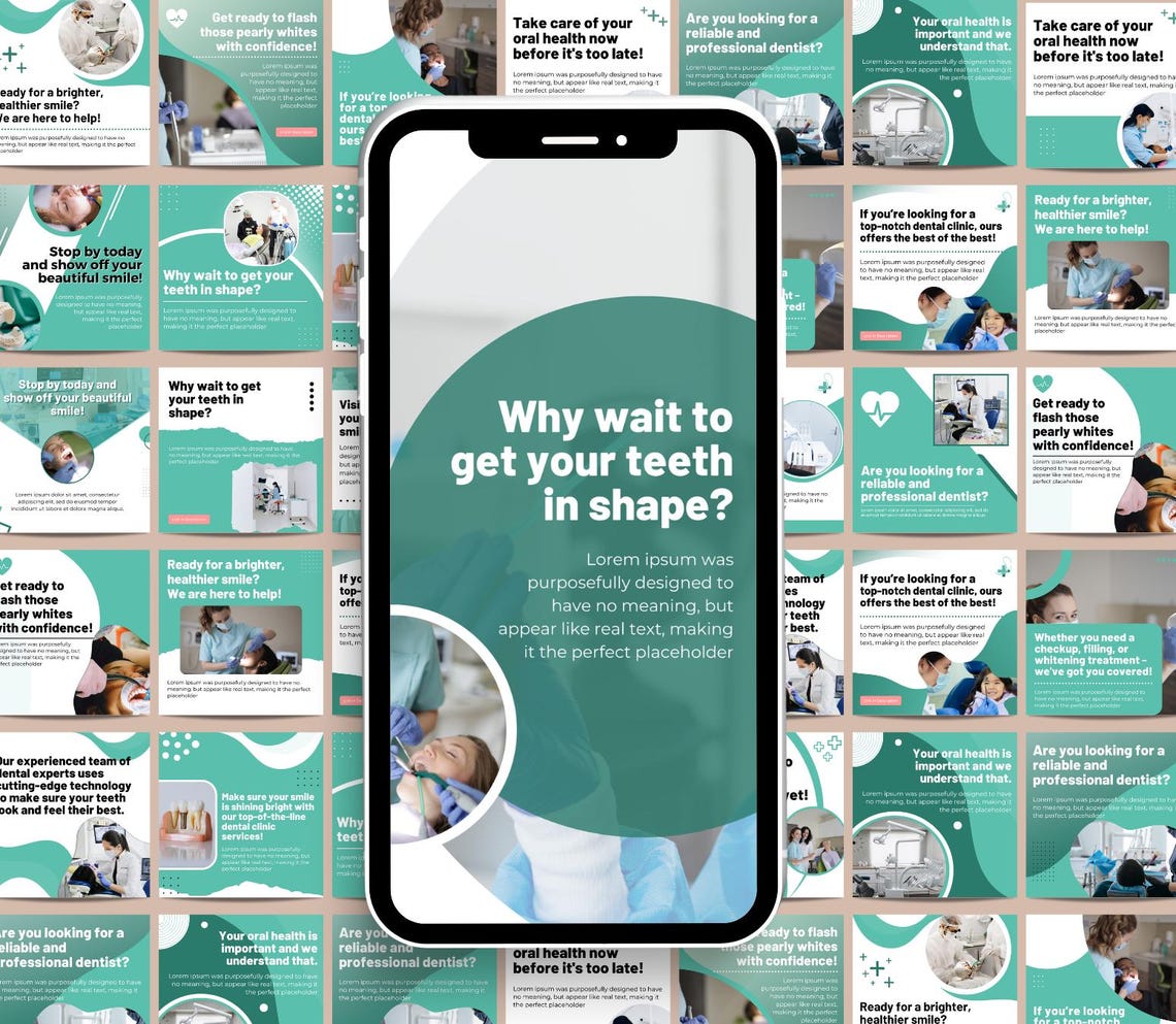102 Dental Social Media Story Templates, Dentist Clinic Business ...